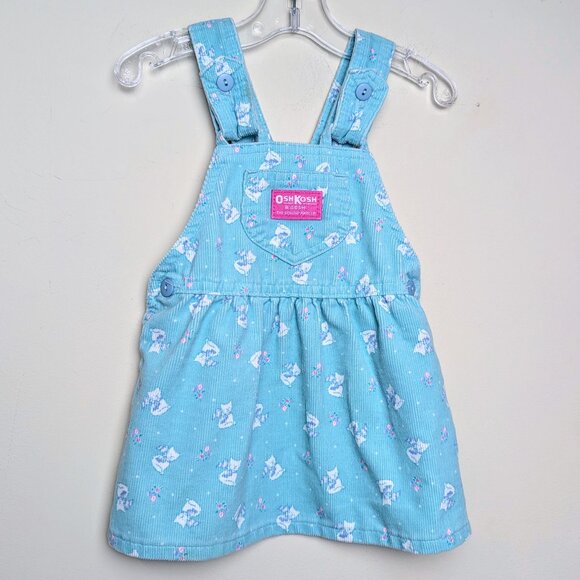 OshKosh B'gosh | Dresses | Vintage Oshkosh Blue Cats Corduroy Dress ...
